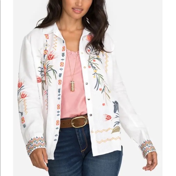 Johnny Was | Tops | Johnny Was Watipaso Linen Shirt | Poshmark